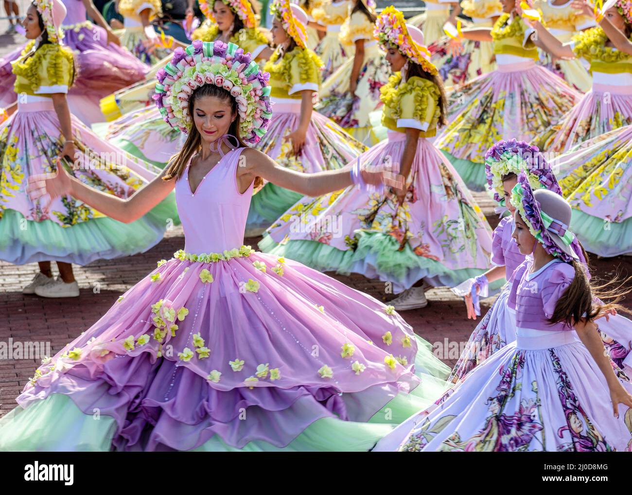 Madeira Flower Festival Dancers Stock Photo - Alamy