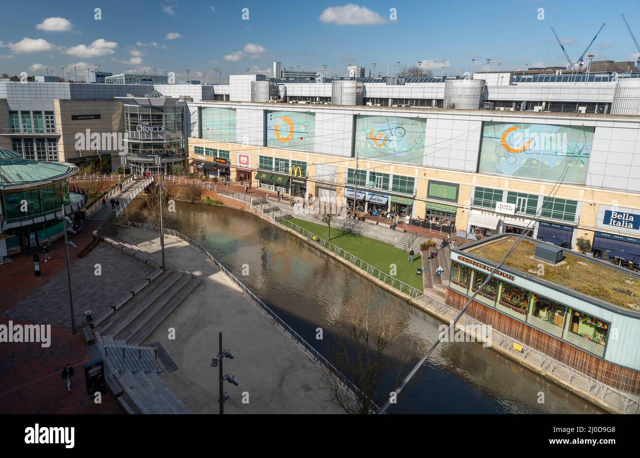 The Oracle Shopping Centre and River Kennet Stock Photo - Alamy