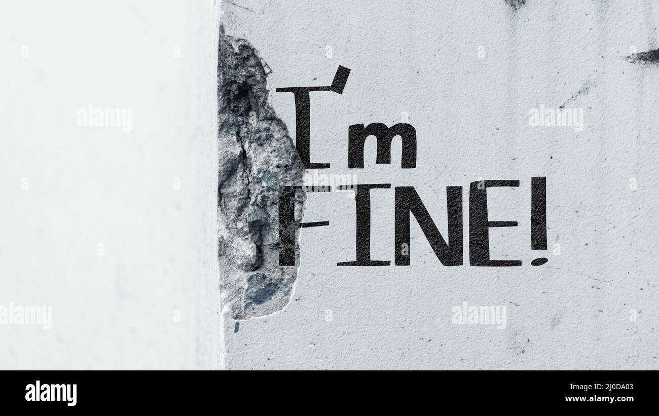 I fine. The inscription on the wall of the building Stock Photo - Alamy