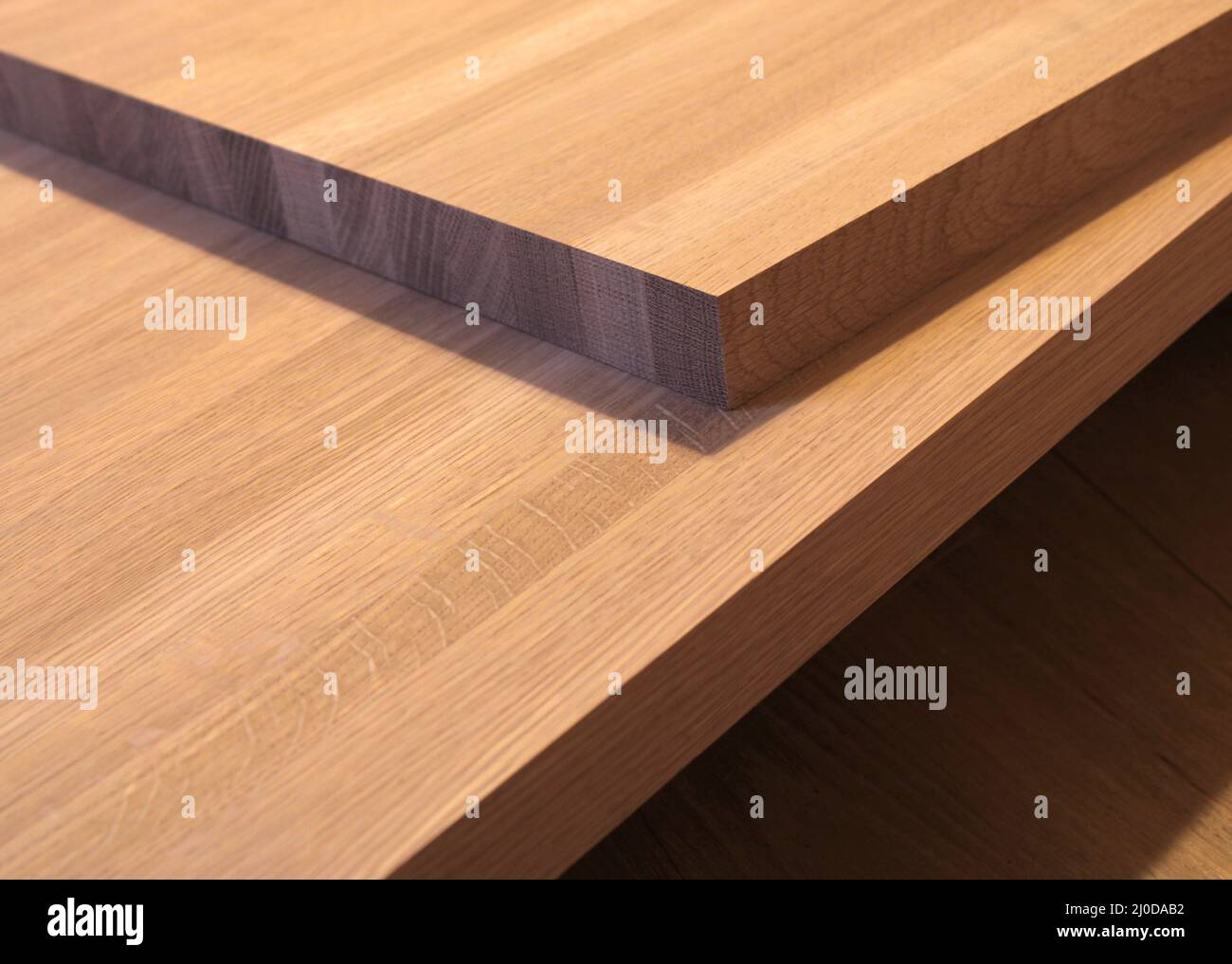 White Oak Butcher Block Countertop Slabs Stock Photo - Alamy