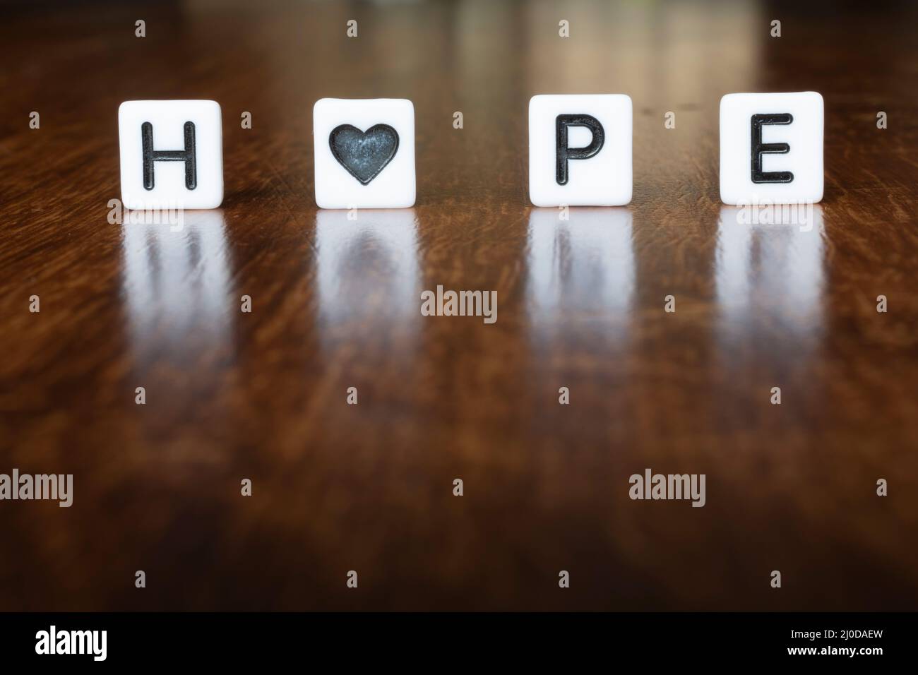 HOPE text word message in 3D. Isolated, Hope word with reflections ...