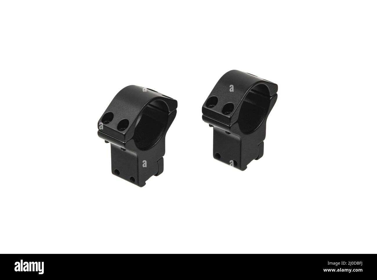 Quick disconnect mount made for holding a scope on a rifle isolated on ...