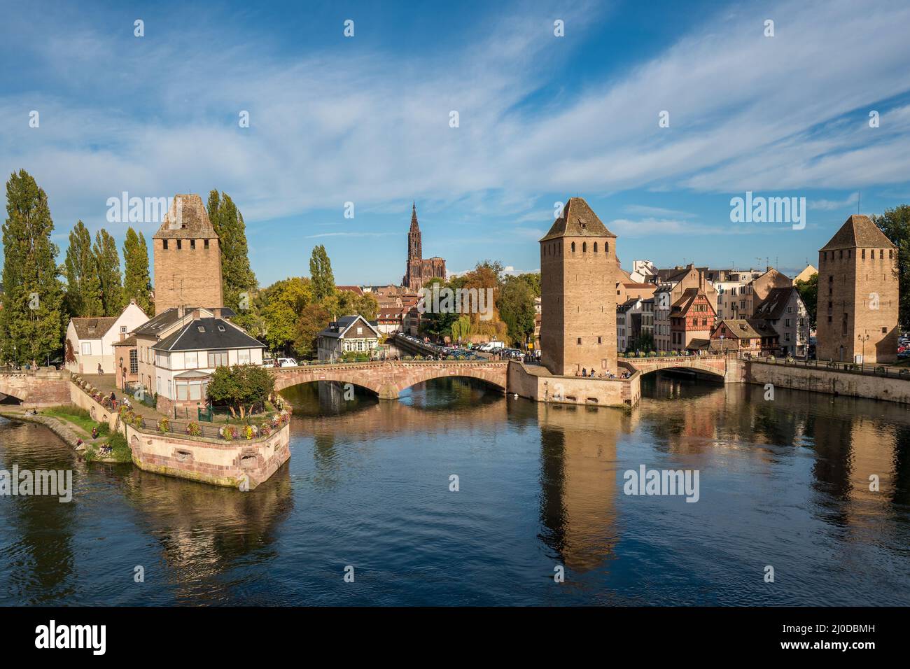 Alsace - Strasbourg. Ponts Couverts. Strasbourg Cathedral Stock Photo ...