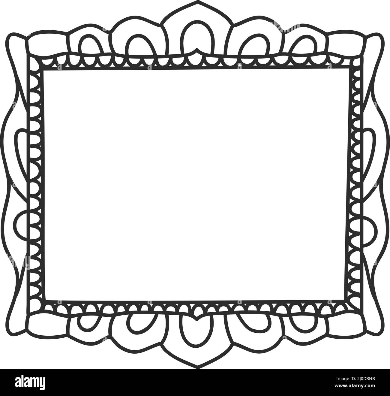 Doodle photo frames, cute hand drawn painting frame. Scrapbook tag ...
