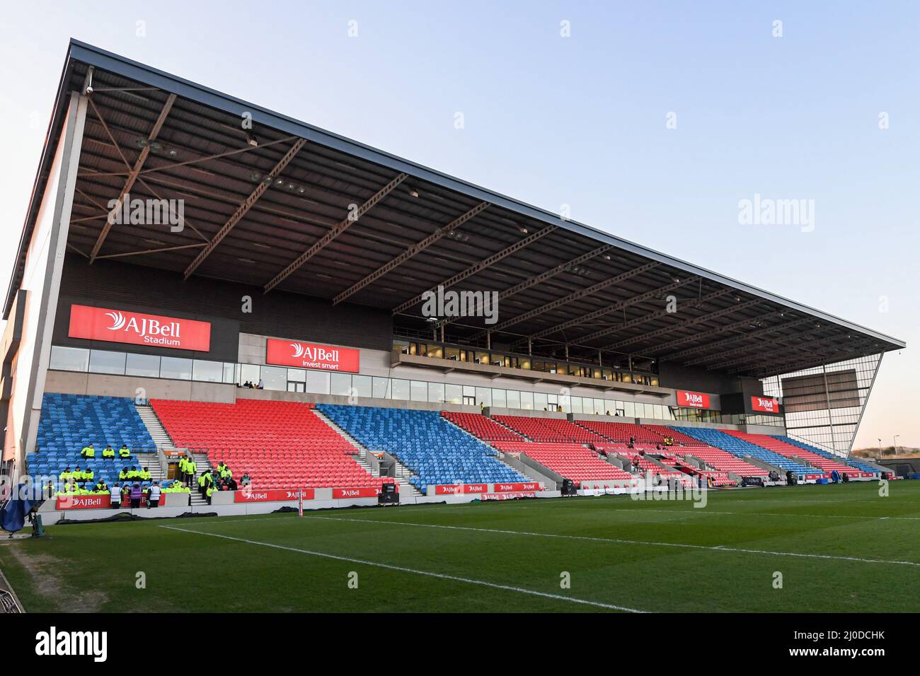 A general view of the AJ Bell Stadium, the home of Salford Red Devils ...