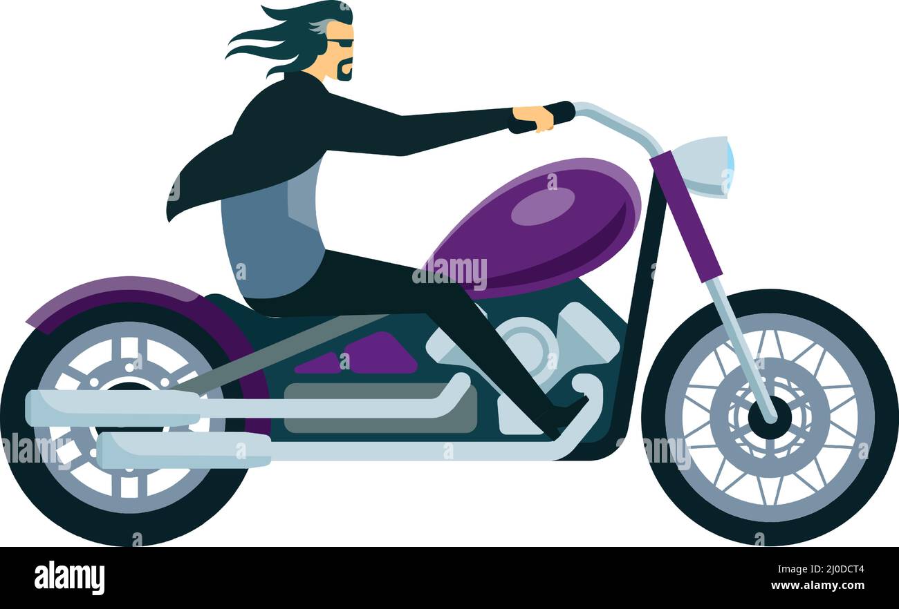 Characters riding motorcycles and scooters, motorbike riders. Men and ...