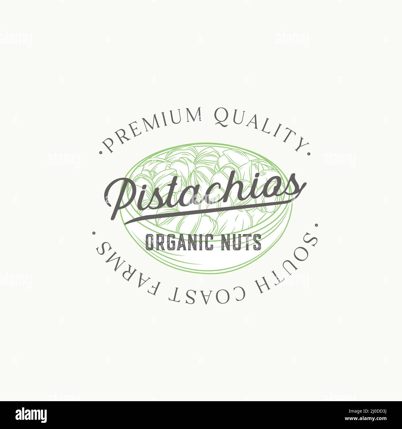 The Pistachios Abstract Vector Sign, Symbol or Logo Template. Elegant ...