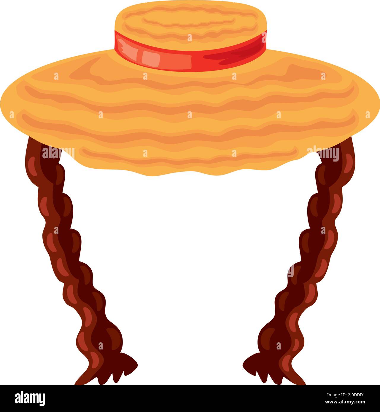 wicker hat and braids Stock Vector Image & Art - Alamy