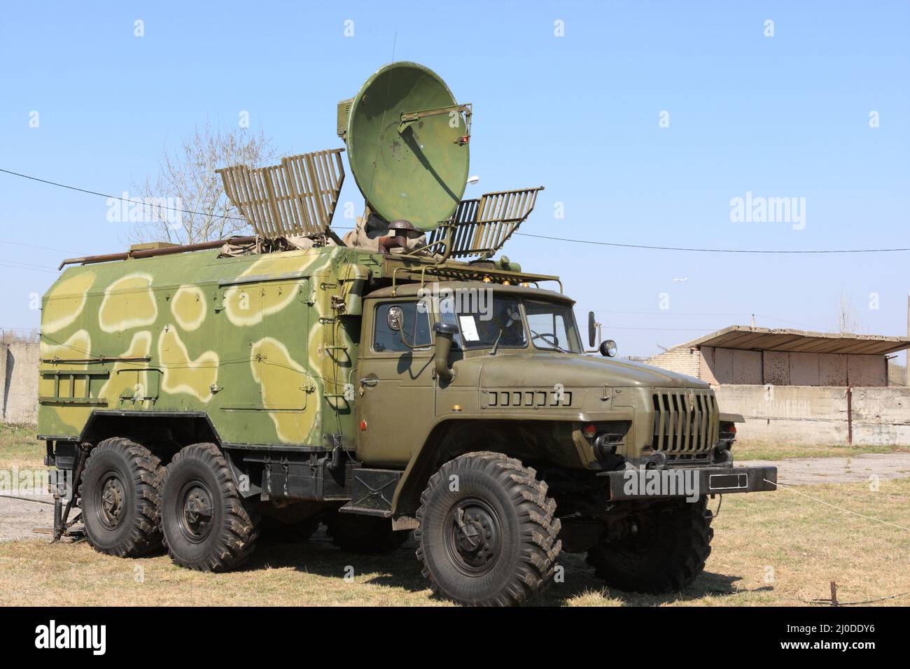 The military communication truck on testing area Stock Photo - Alamy