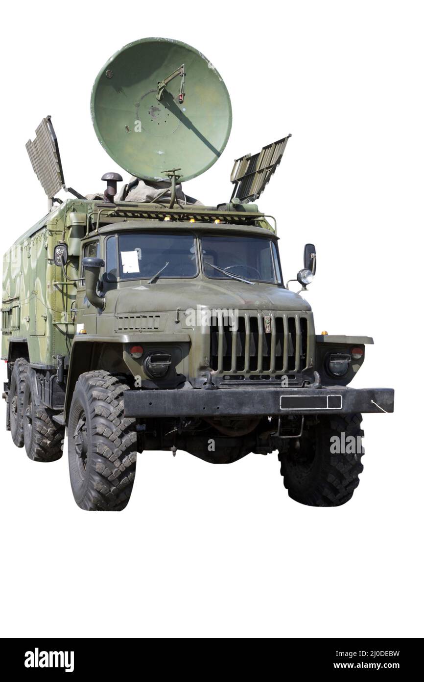 The car with radar, isolated on white Stock Photo - Alamy