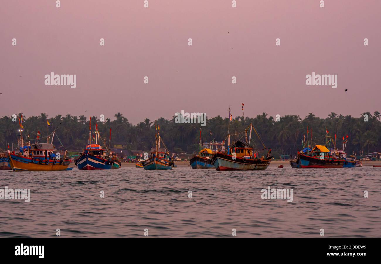 Sindhudurg, INDIA - December 23, 2021 : Troller type fishing boat at ...
