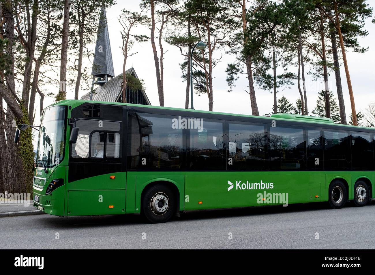 Kolumbus public transport bus seen on the street of Stavanger Stock ...