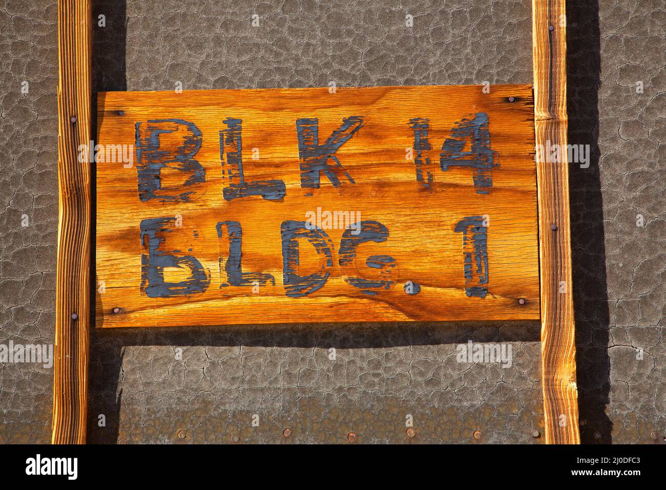 Block 14 barracks sign, Manzanar National Historic Site, Eastern Sierra ...