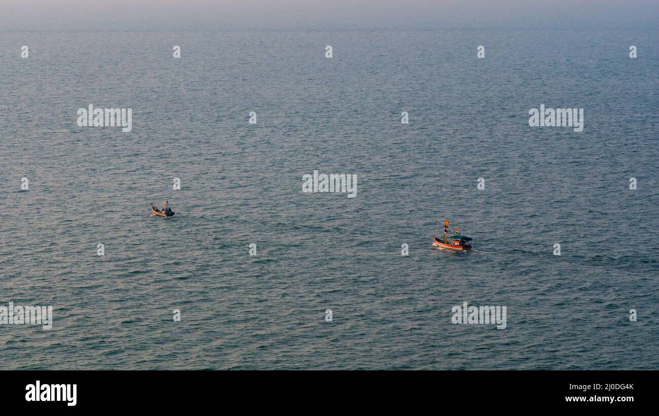 Sindhudurg, INDIA - December 23, 2021 : Troller type fishing boat going ...