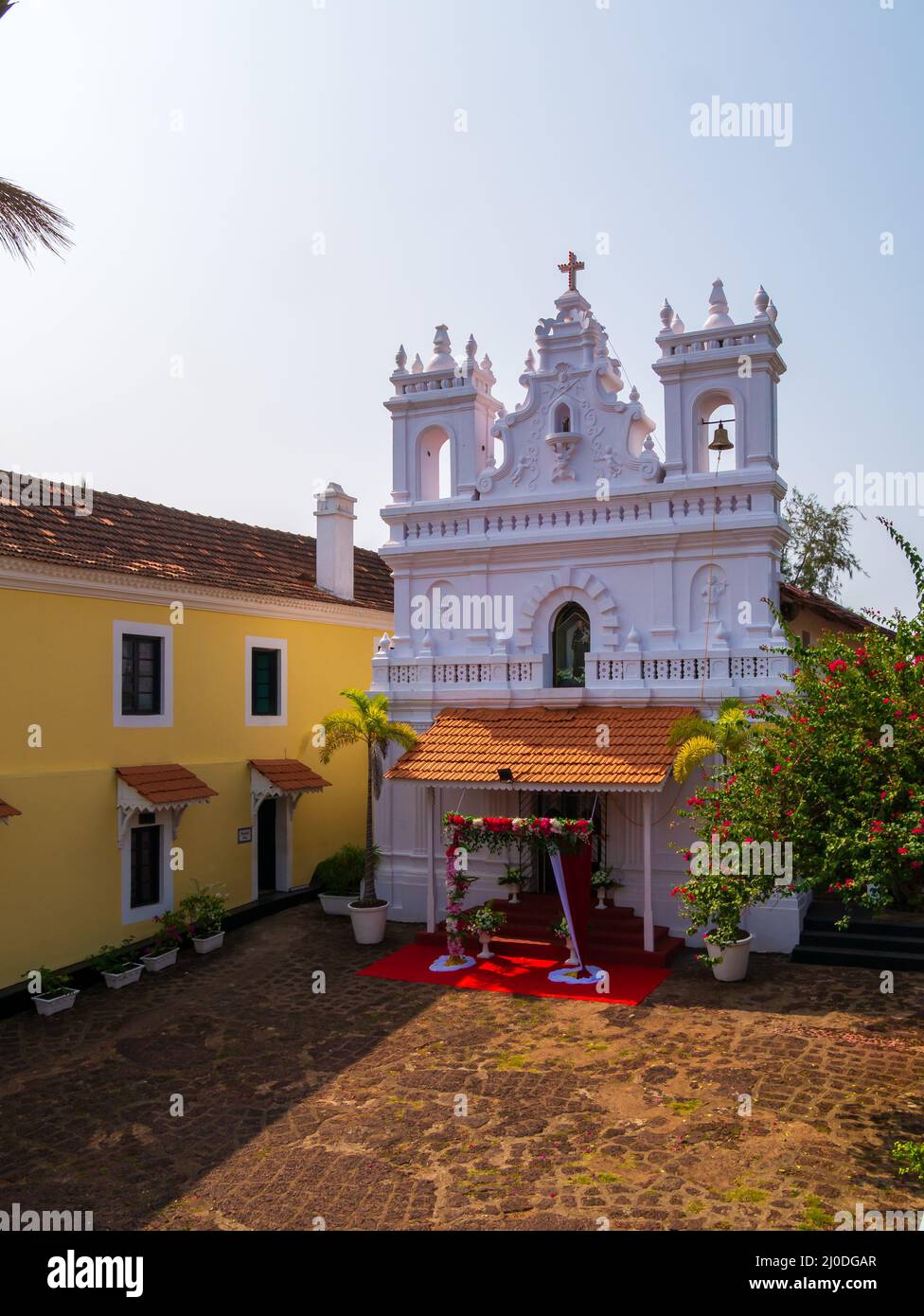 Goa, INDIA - December 22, 2021 : Church at Fort Terekhol, one of the ...