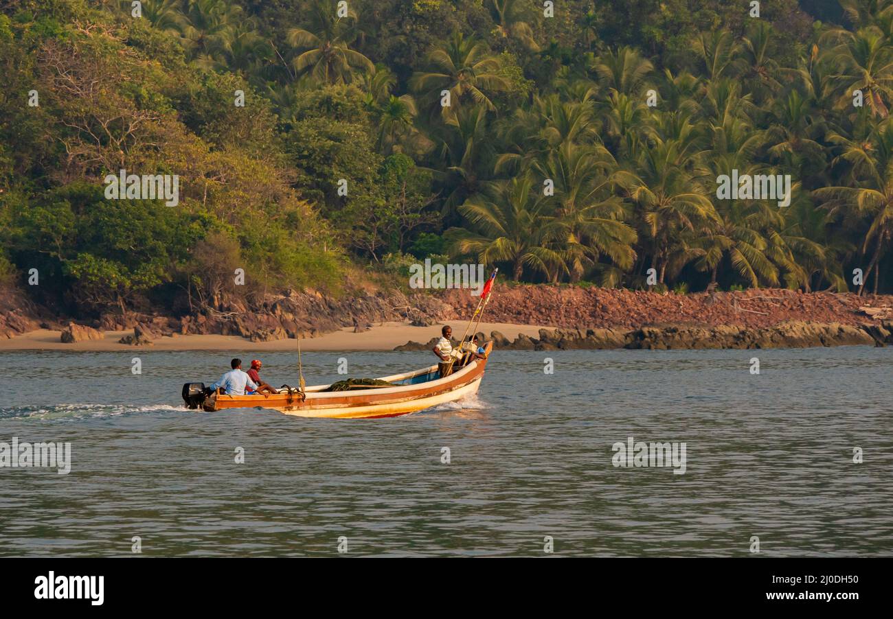 Malvan, INDIA - December 23, 2021 : Unidentified tourists enjoying boat ...