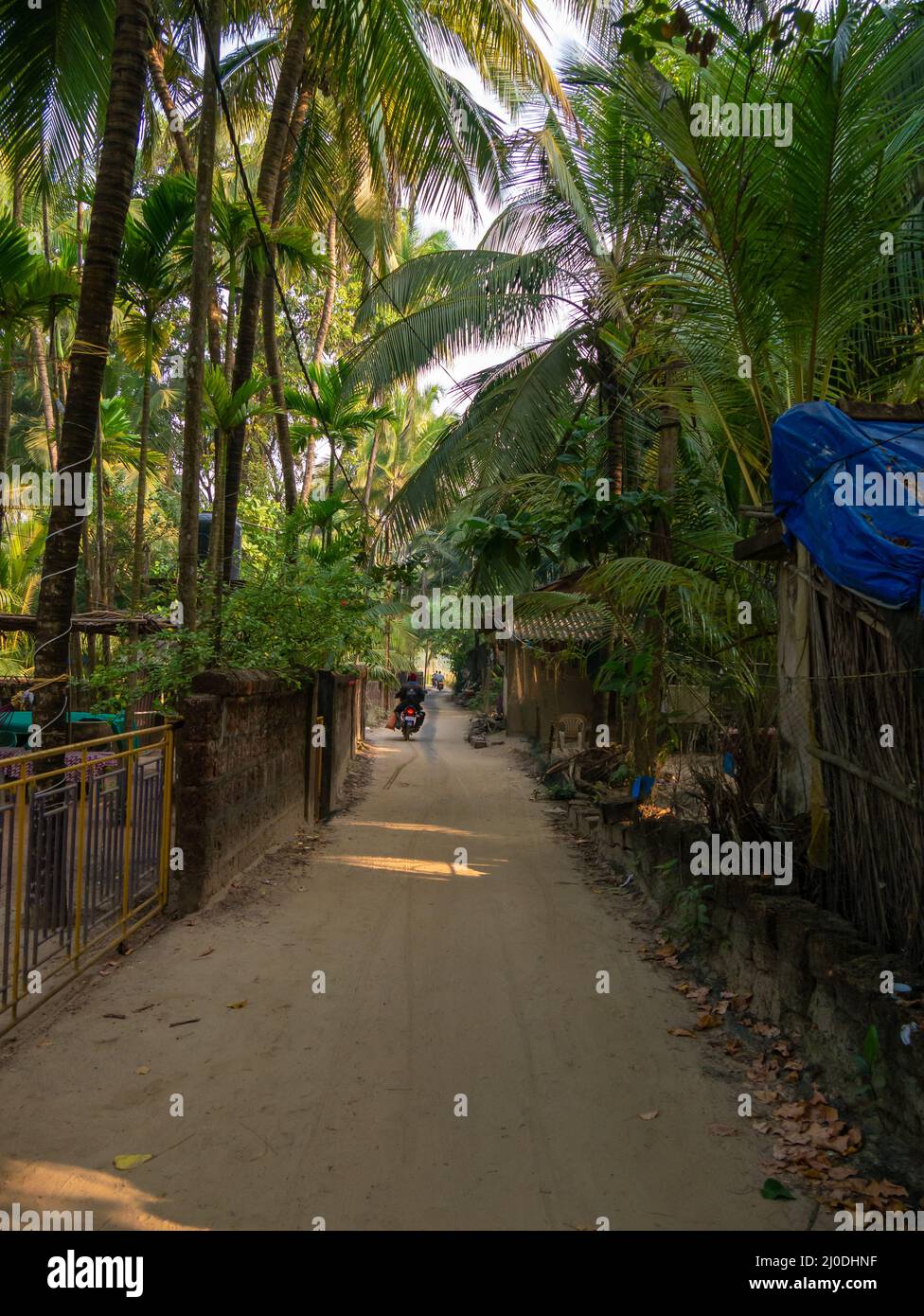 Malvan, INDIA - December 19, 2021 : Picturesque lane of a small indian ...