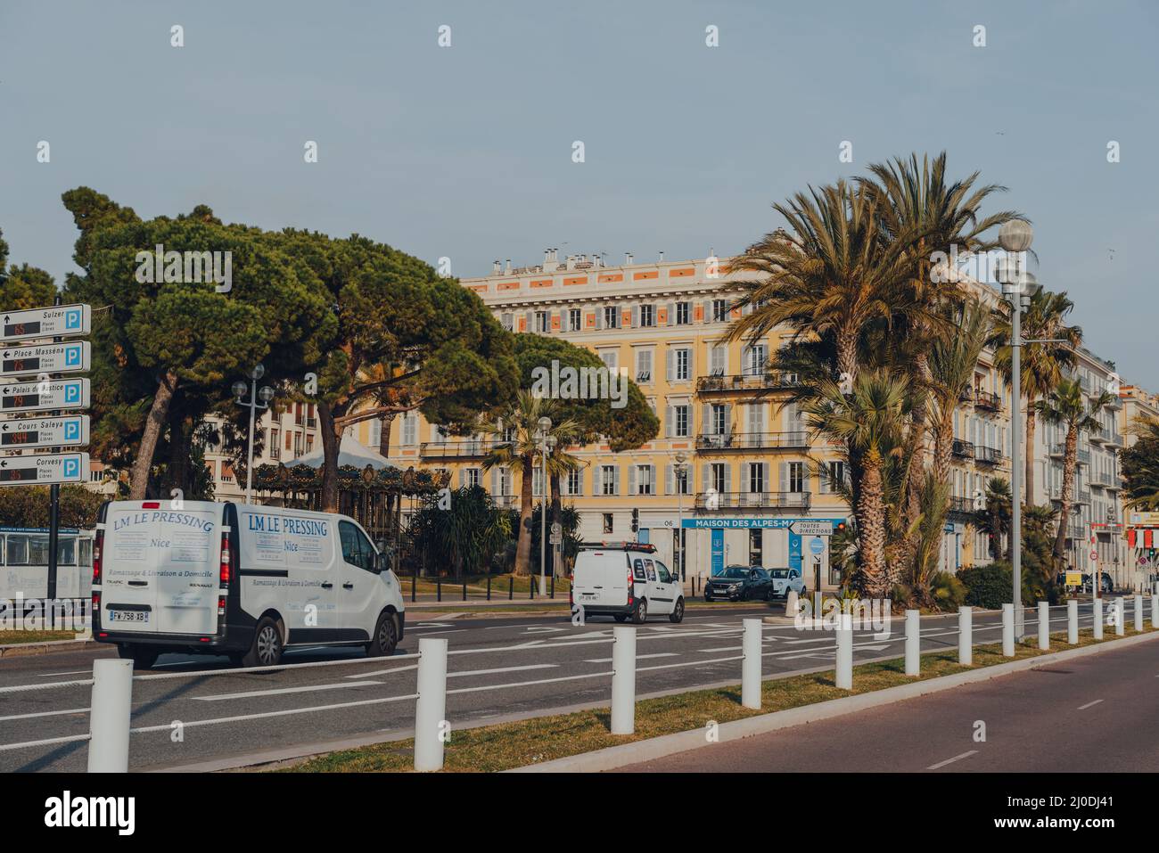 Nice, France - March 10, 2022: View of The Promenade des Anglais, a 7km ...