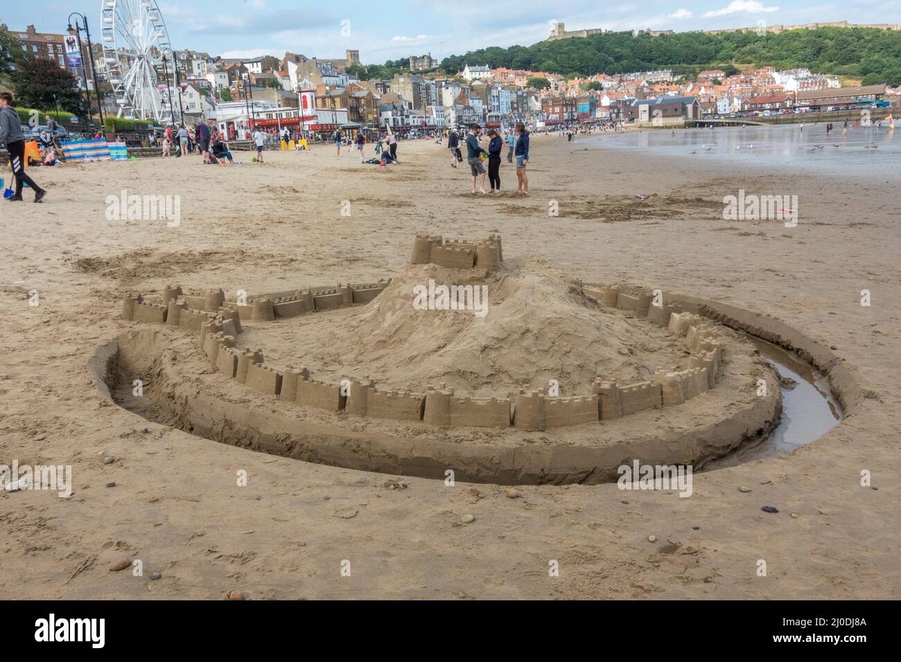 Very impressive sand castle with a moat on South Bay Beach in ...