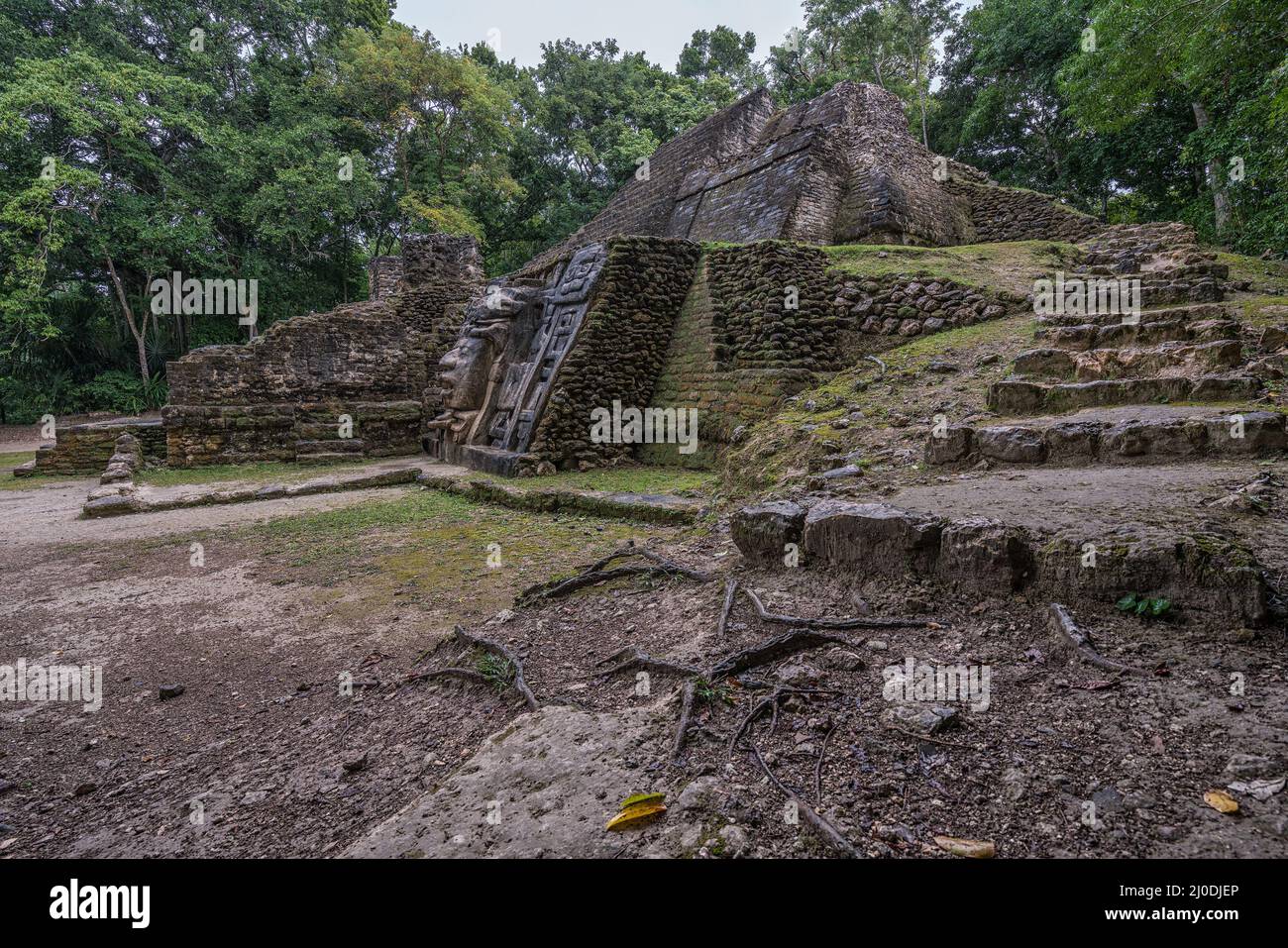 The Mayan ruins of Lamanai Stock Photo - Alamy