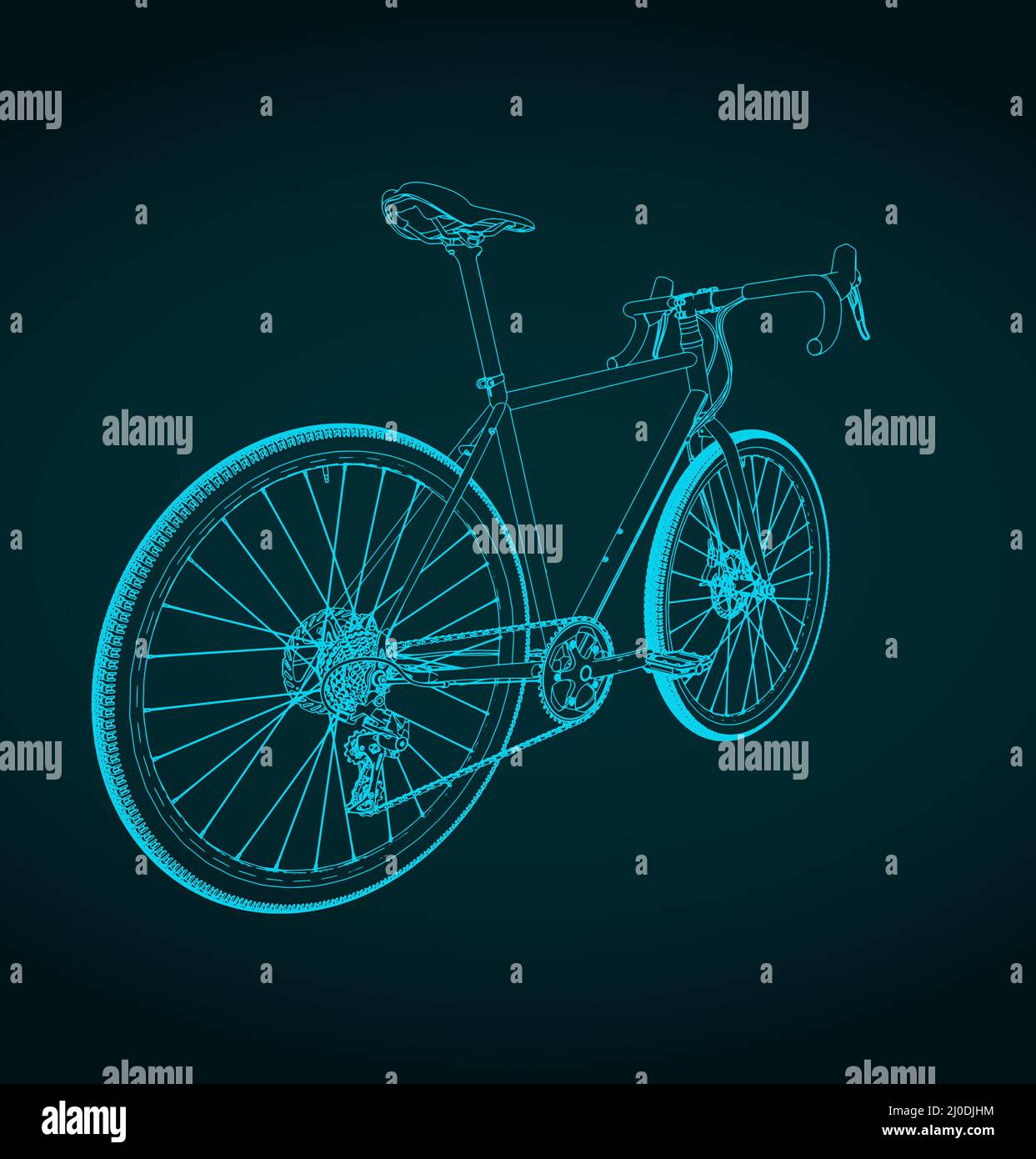 Stylized vector illustration of sketch of bicycle Stock Vector Image ...