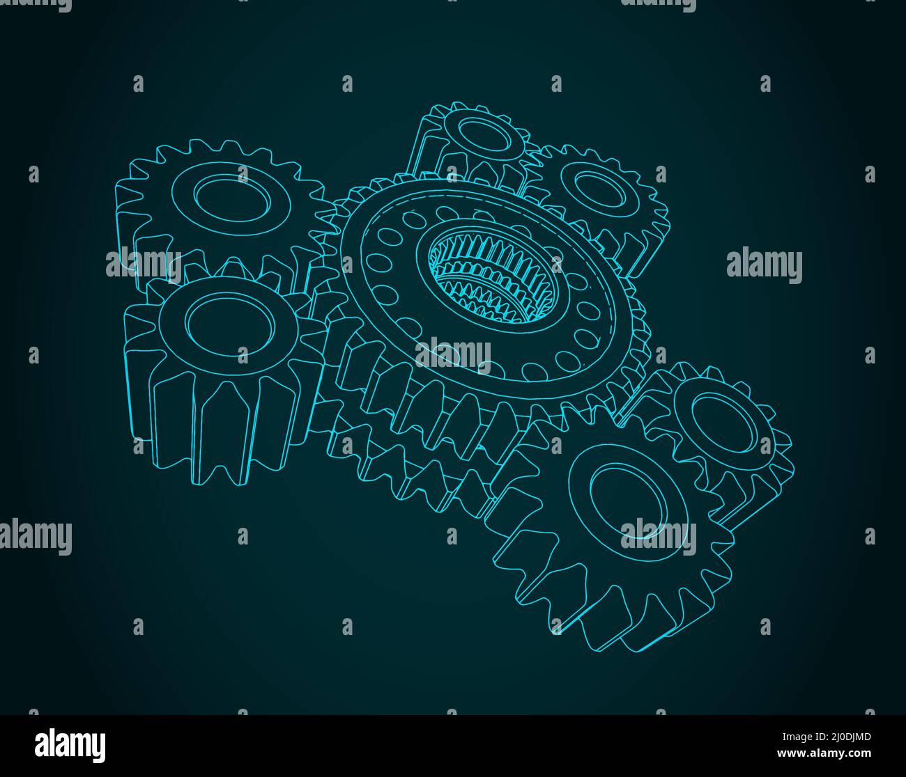 Stylized vector illustration of gear transmission Stock Vector Image ...