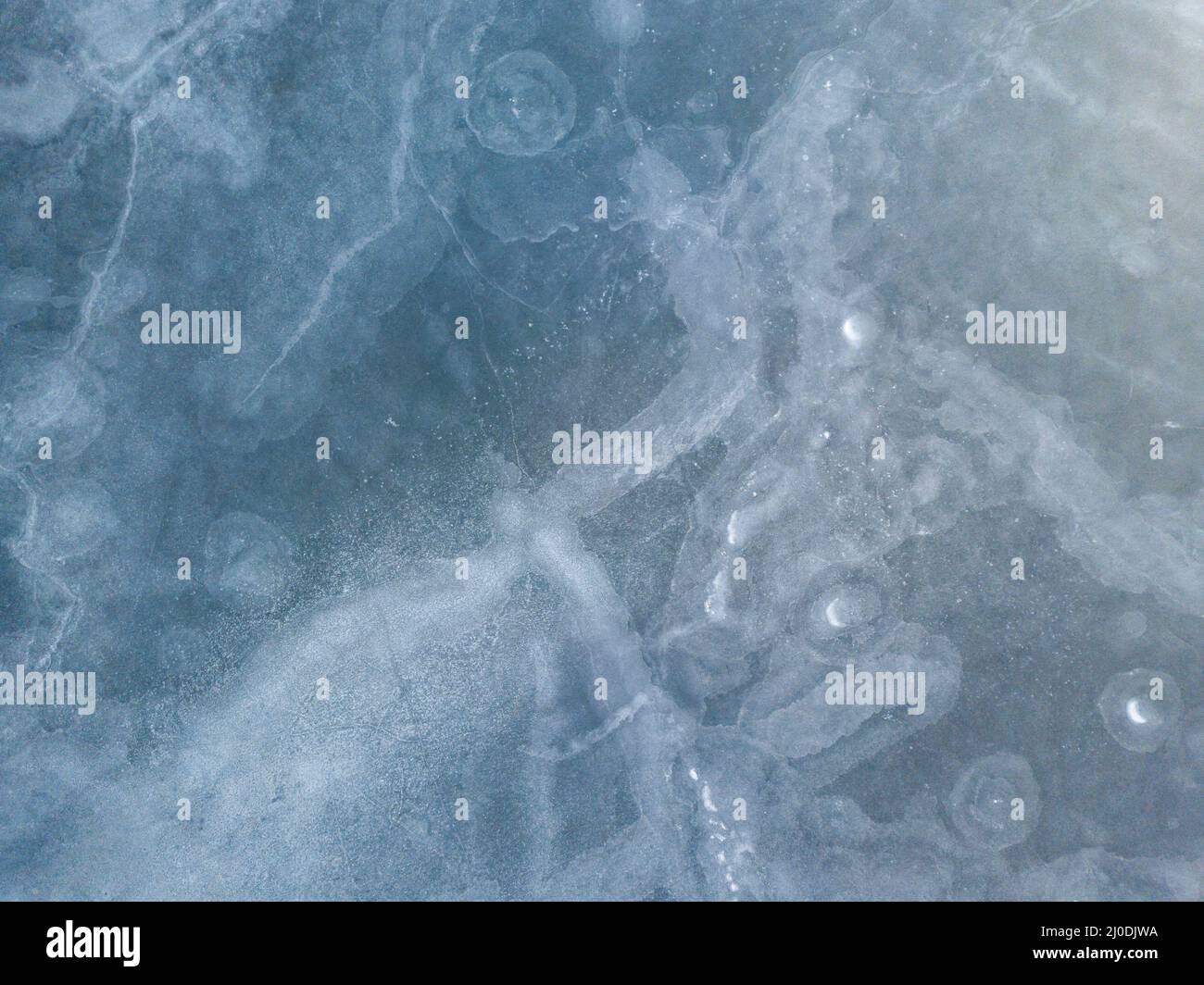 Bird's-eye view of the frozen lake Stock Photo - Alamy