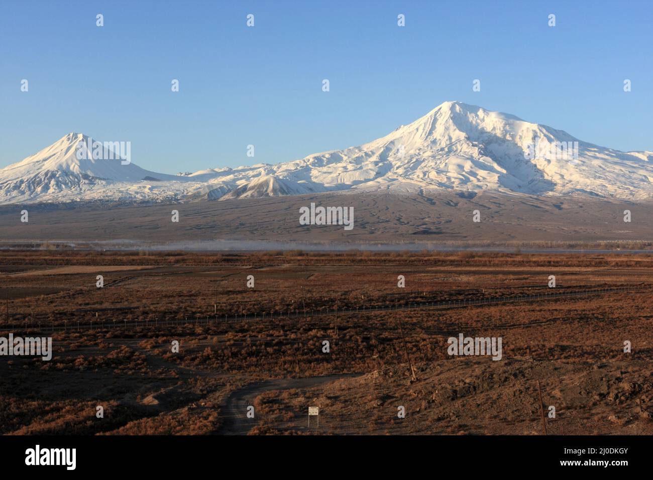 Mountain Ararat - view from Armenia in winter Stock Photo - Alamy