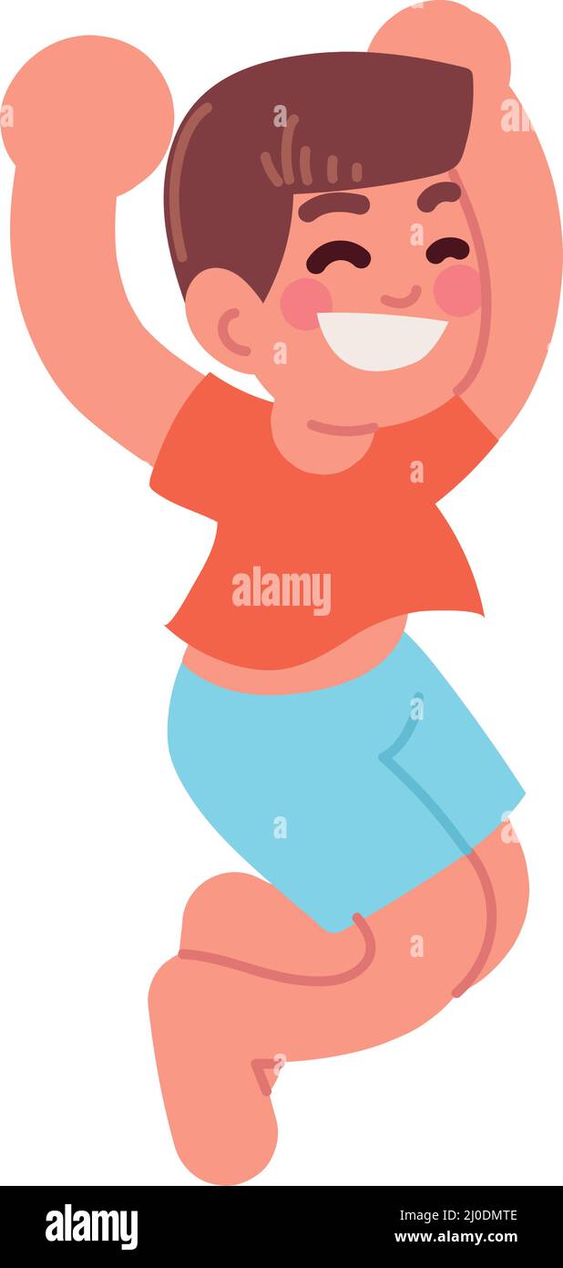 happy boy jumping Stock Vector Image & Art - Alamy
