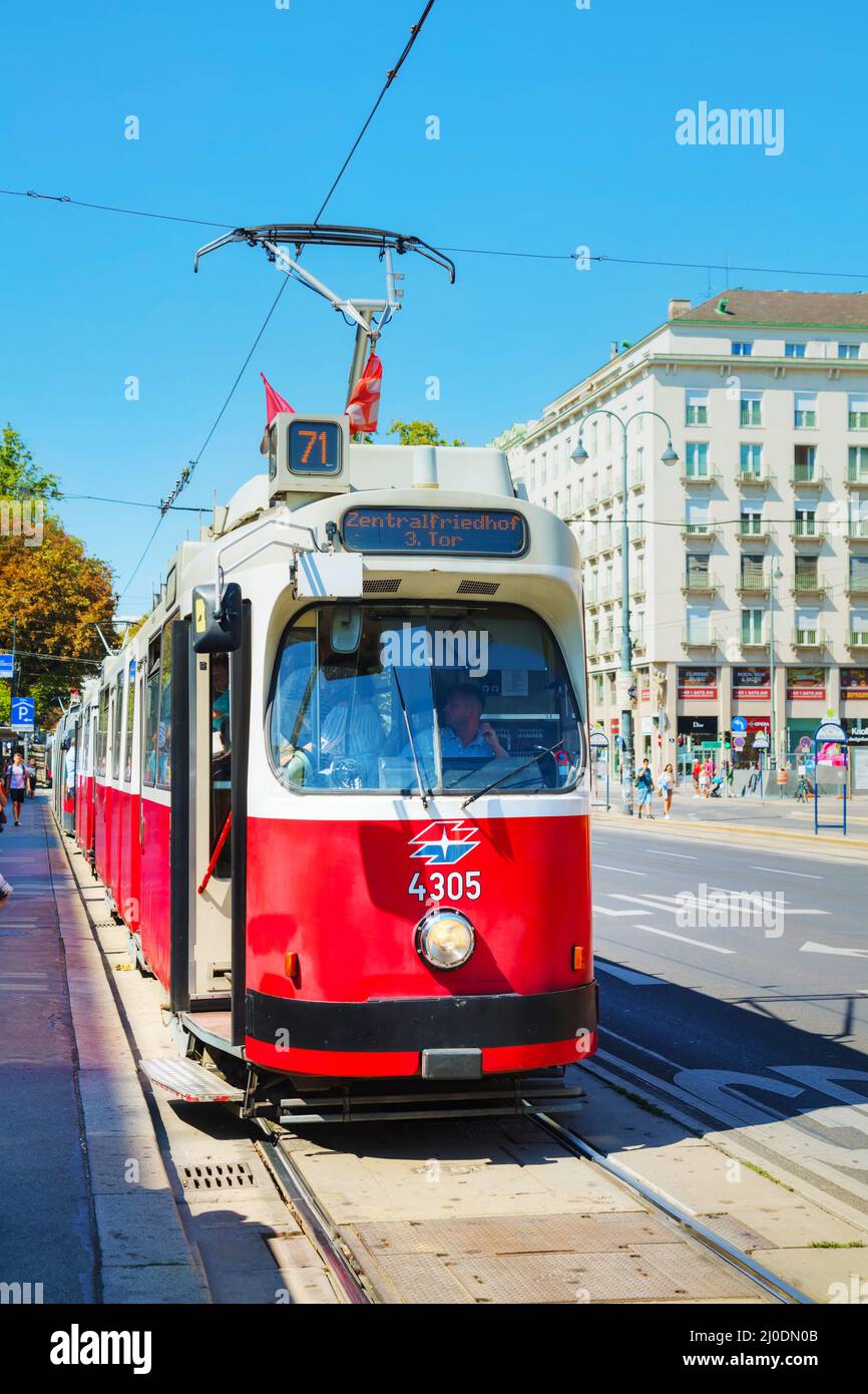 Old fashioned tram in Vienna, Austria Stock Photo - Alamy