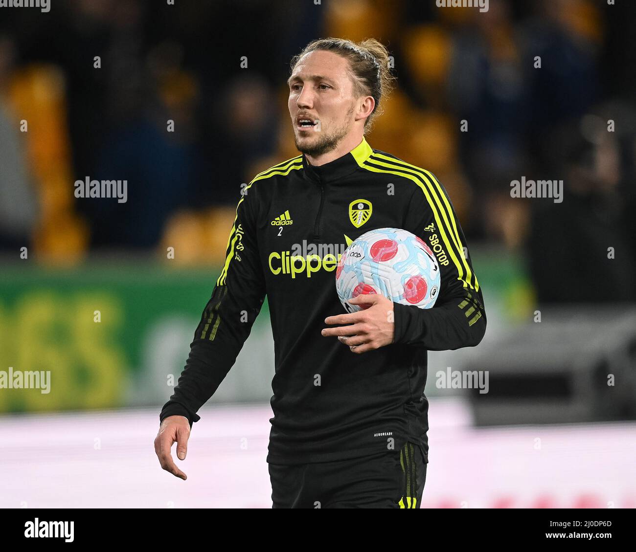 Luke Ayling #2 of Leeds United during the pre-game warmup Stock Photo ...