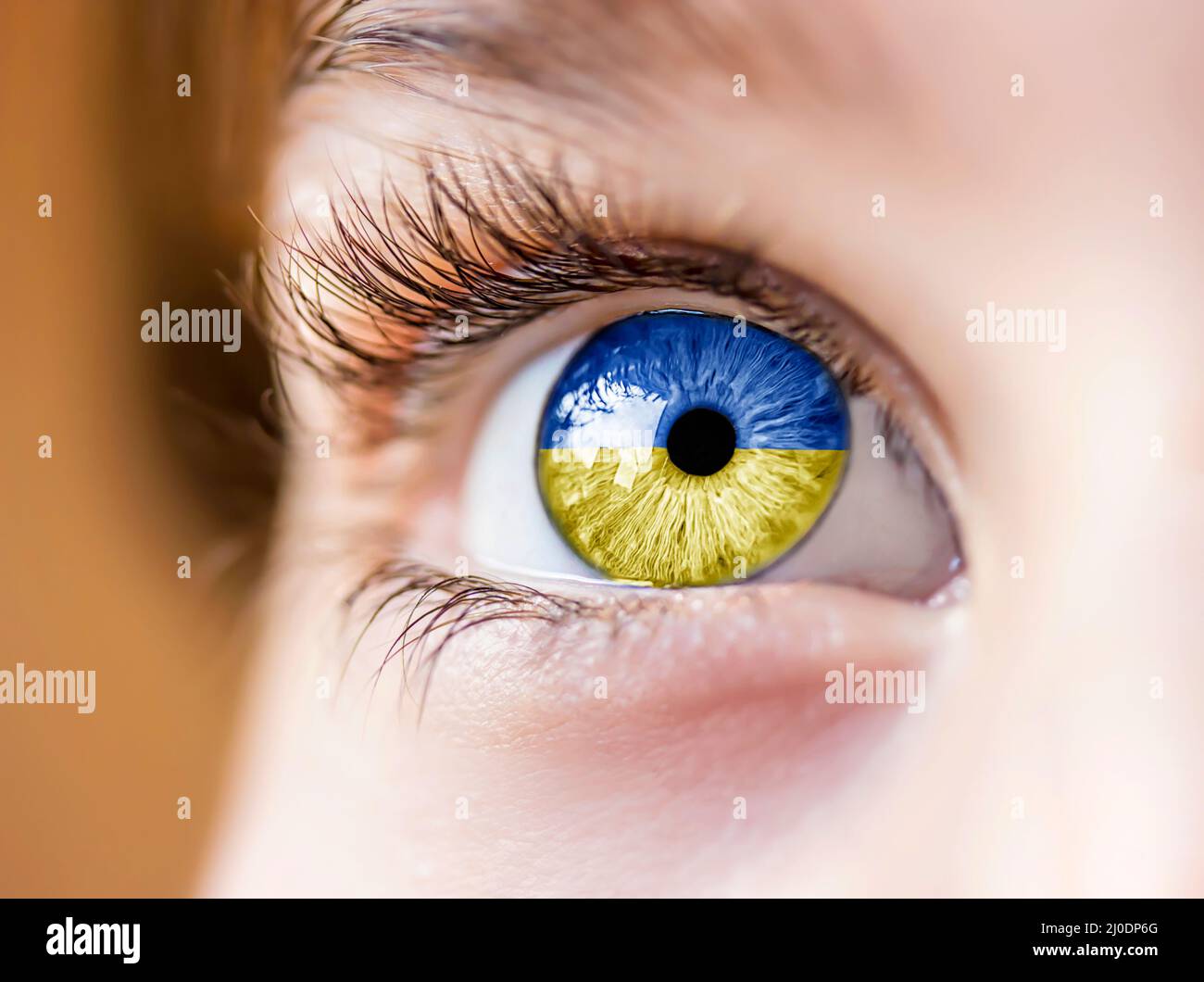 Flag of Ukraine in beautiful boy eye Stock Photo - Alamy