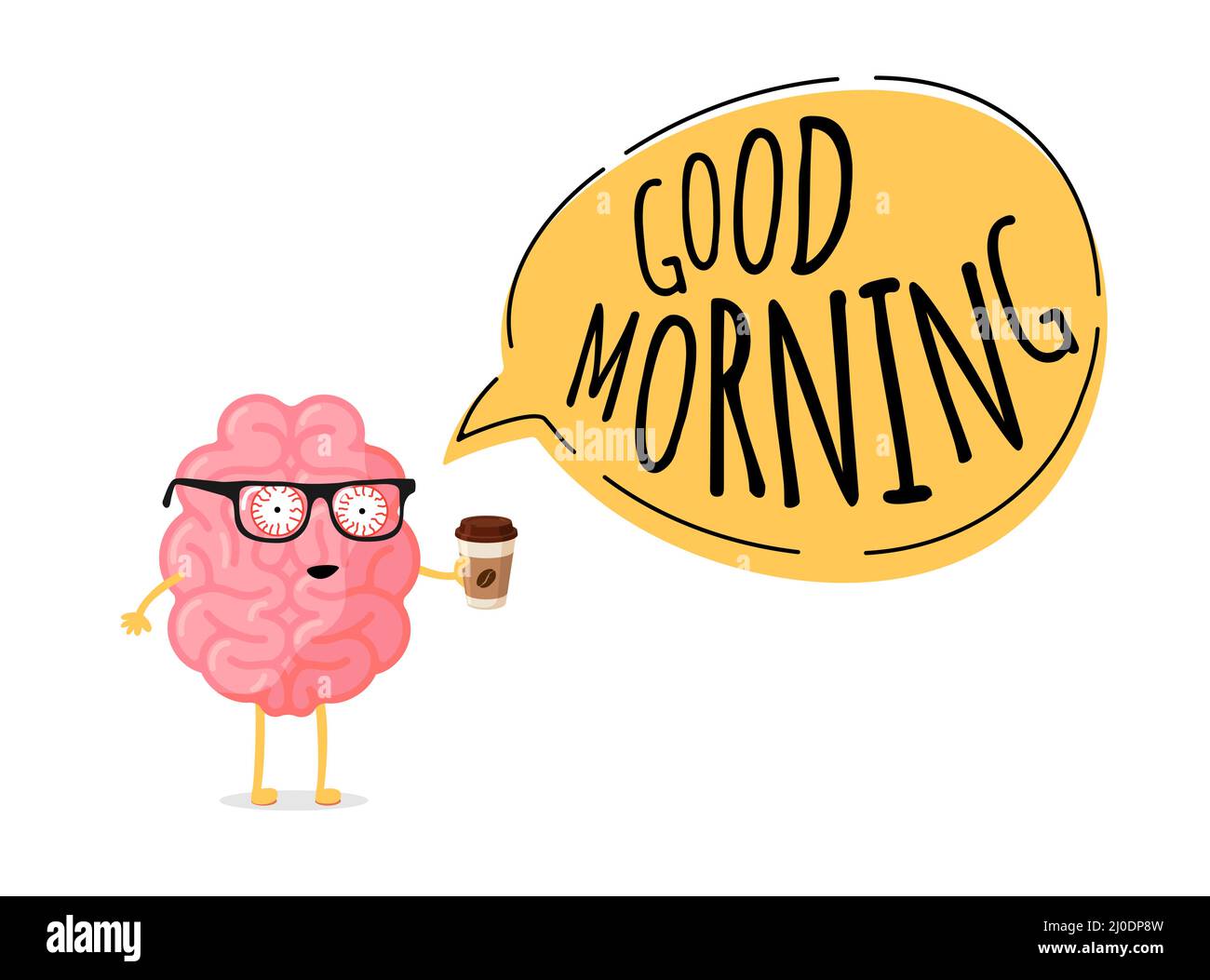 Good morning banner concept. Tired fatigue bad emotion cute cartoon ...