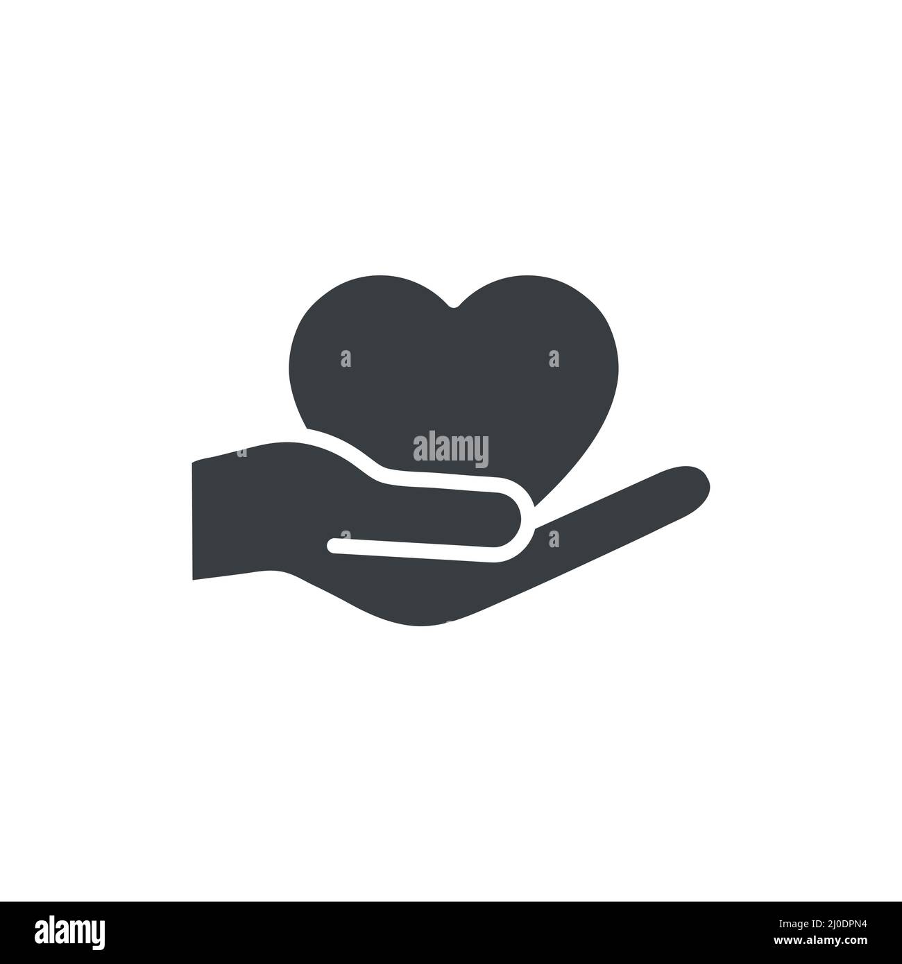 Heart with hands colorful icon. Multicultural human assistance and ...