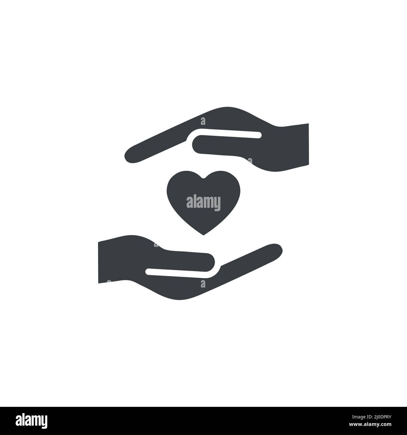 Heart with hands colorful icon. Multicultural human assistance and ...