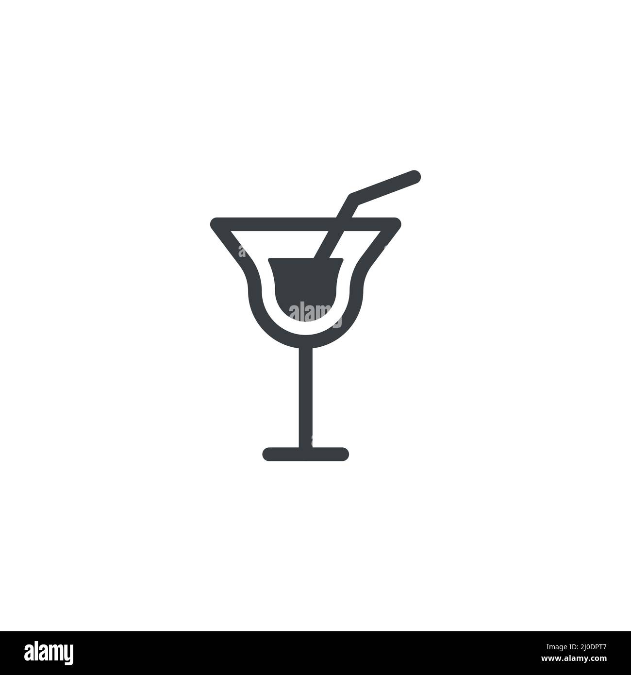 Glass icon. Cocktail drink symbol. Wineglass pictogram. Black beverage ...