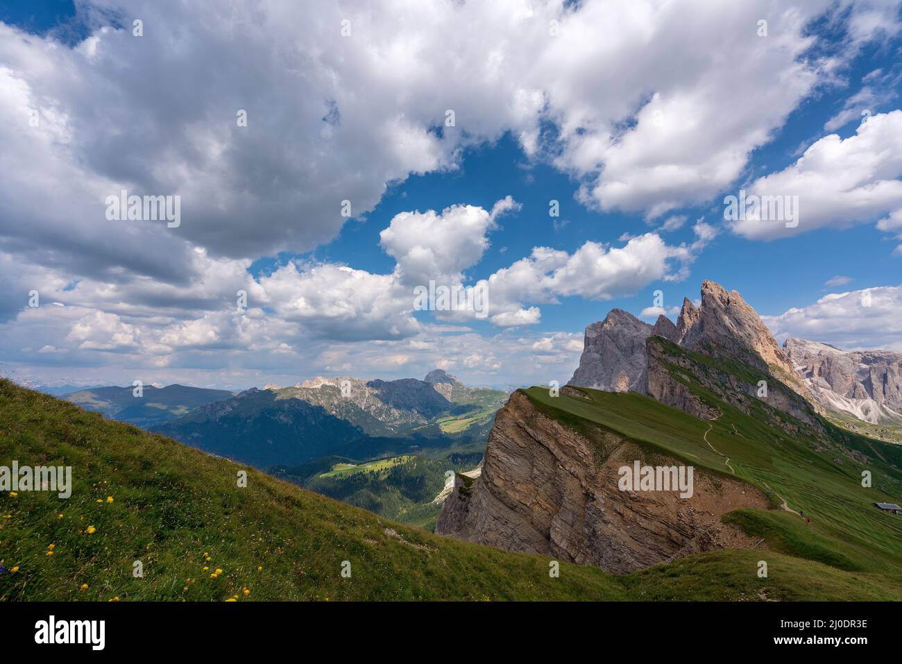 Views from Seceda over the Odle mountains Stock Photo - Alamy