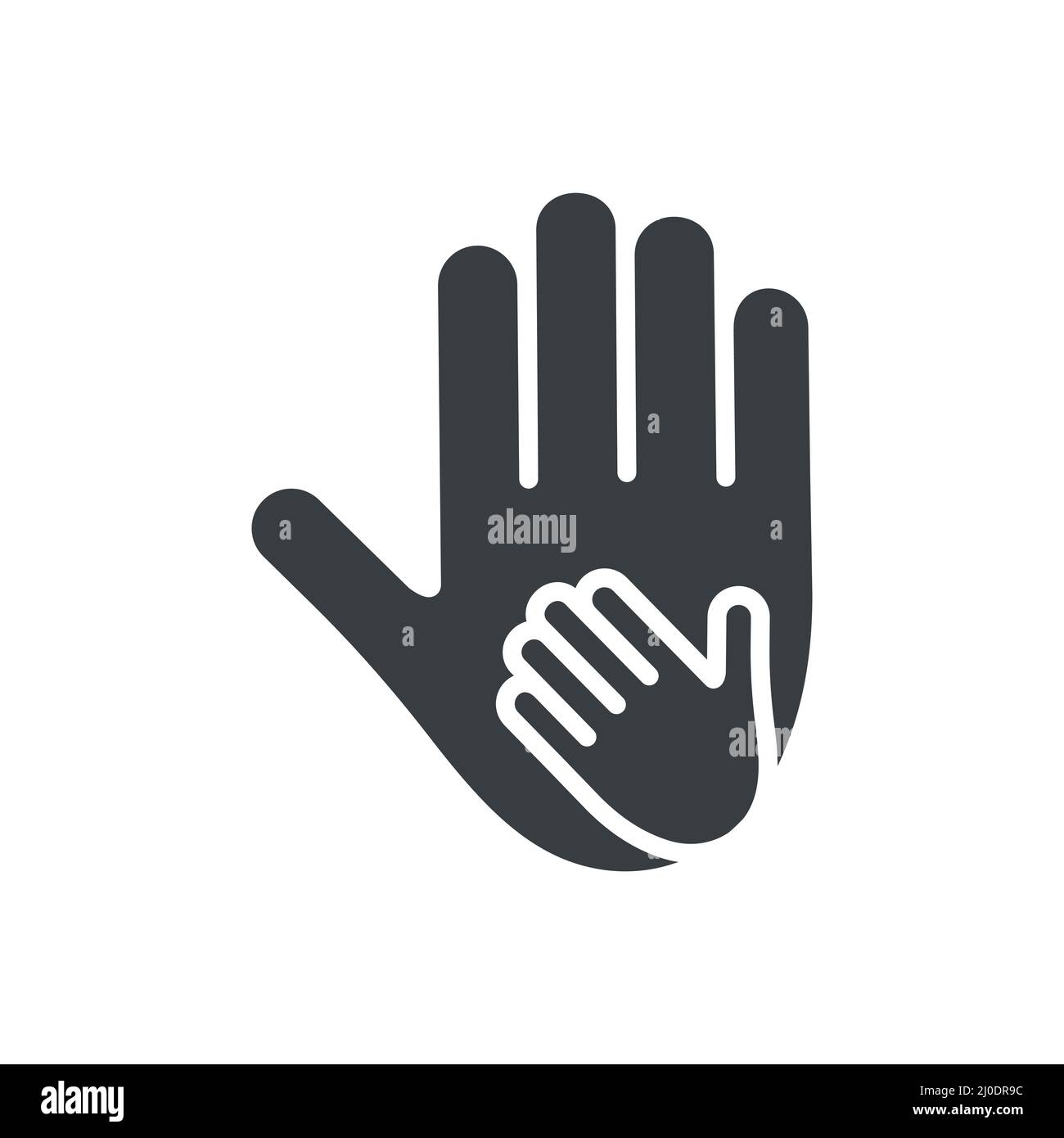 Mother and child hand icon. Help symbol. World Father Day concept Stock ...