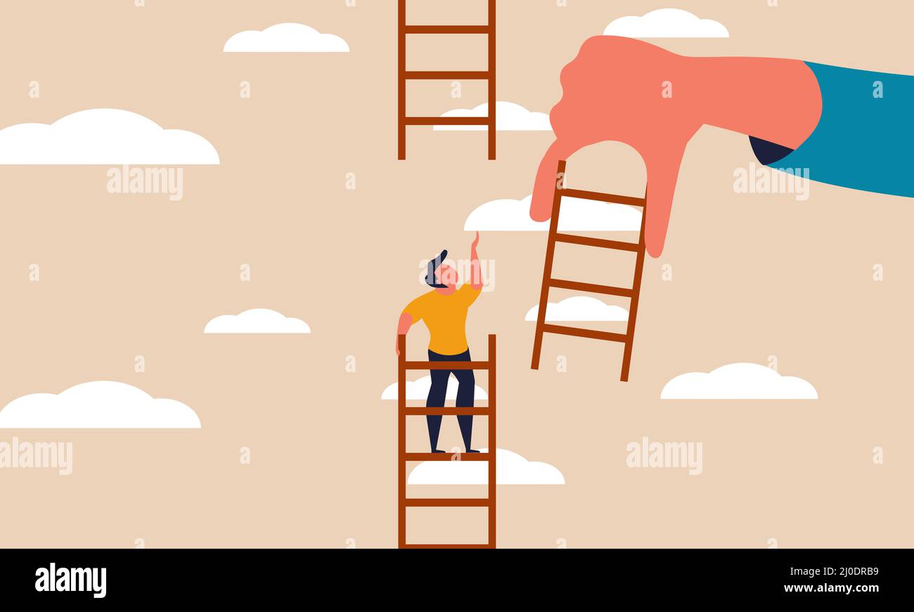 Help business and career ladder broken. Trust bridge with hand for ...