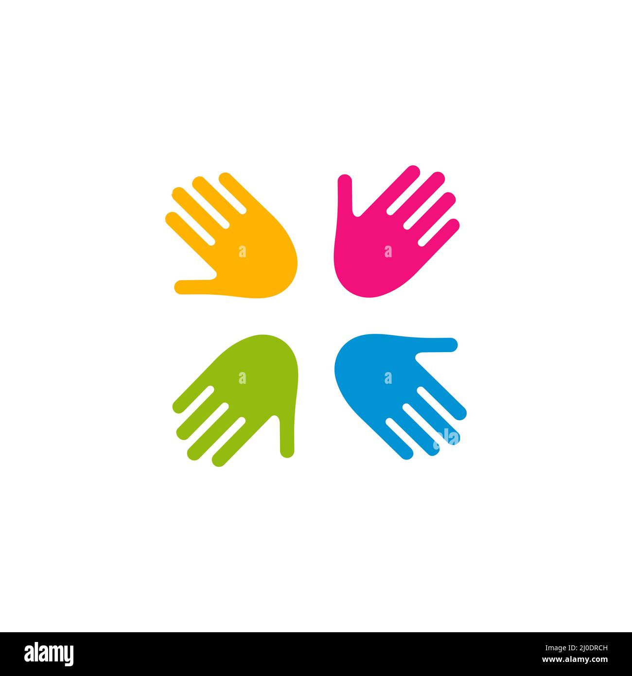 Diversity hands together. Friendship colorful symbol. Business unity ...