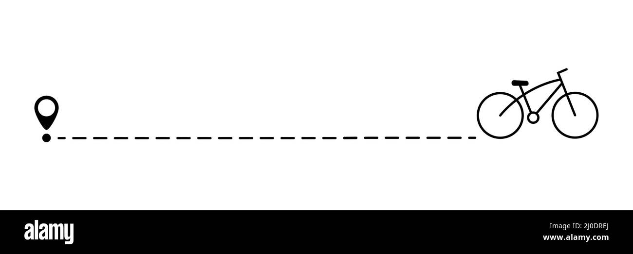 Bike mileage with start point. Bicycle and route. Travel destination ...