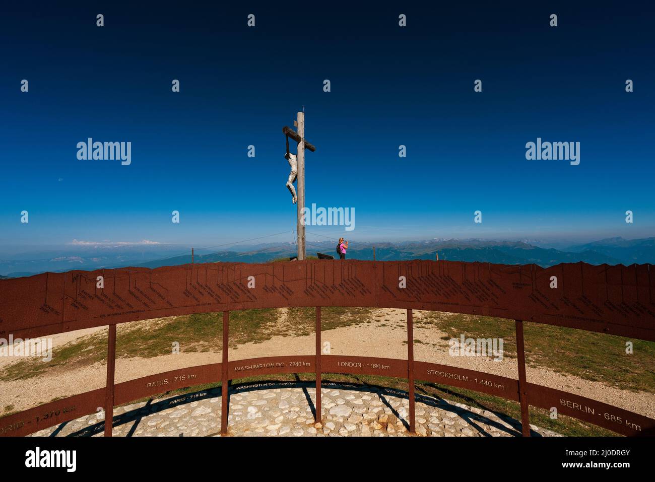 Summit cross on the Seceda Stock Photo - Alamy