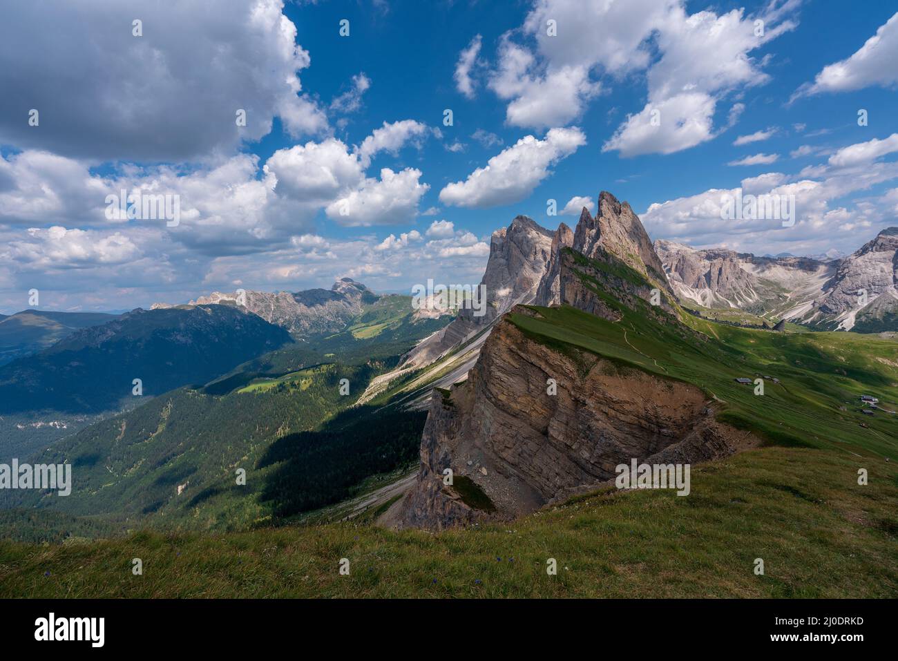 Views from Seceda over the Odle mountains Stock Photo - Alamy