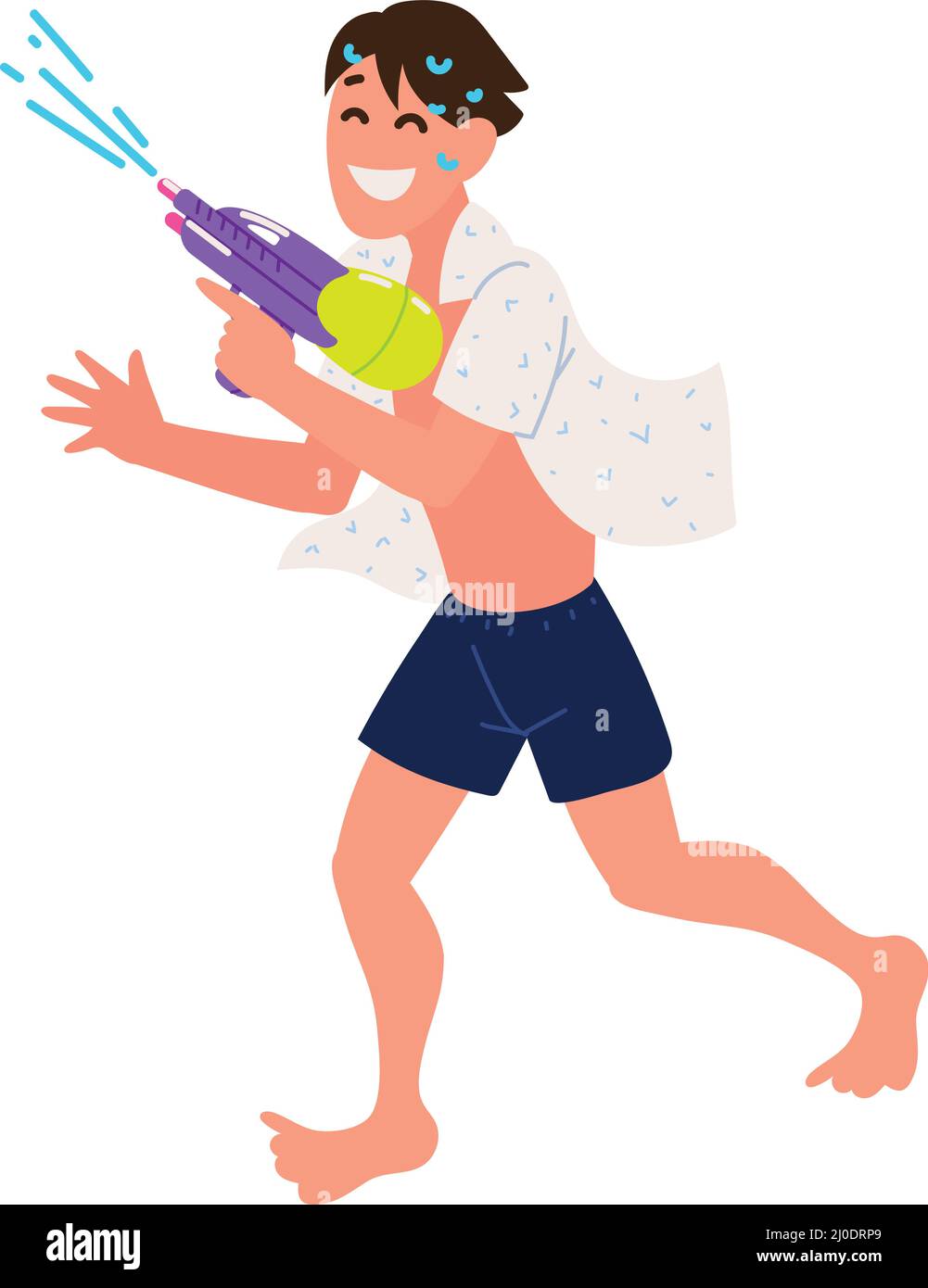 man with water gun Stock Vector Image & Art - Alamy