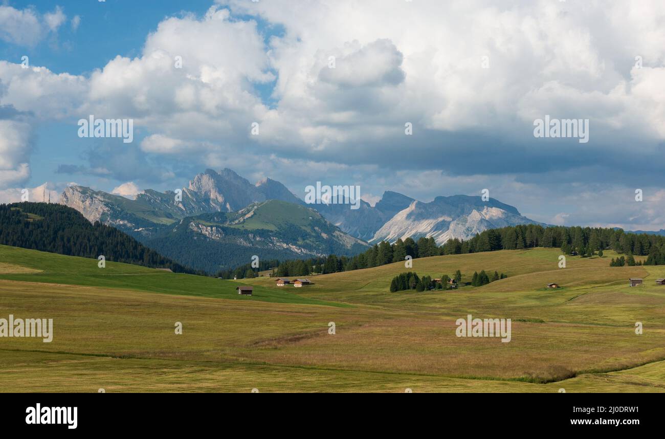 View over the Alpe di Siusi. ( Seiser Alm Stock Photo - Alamy