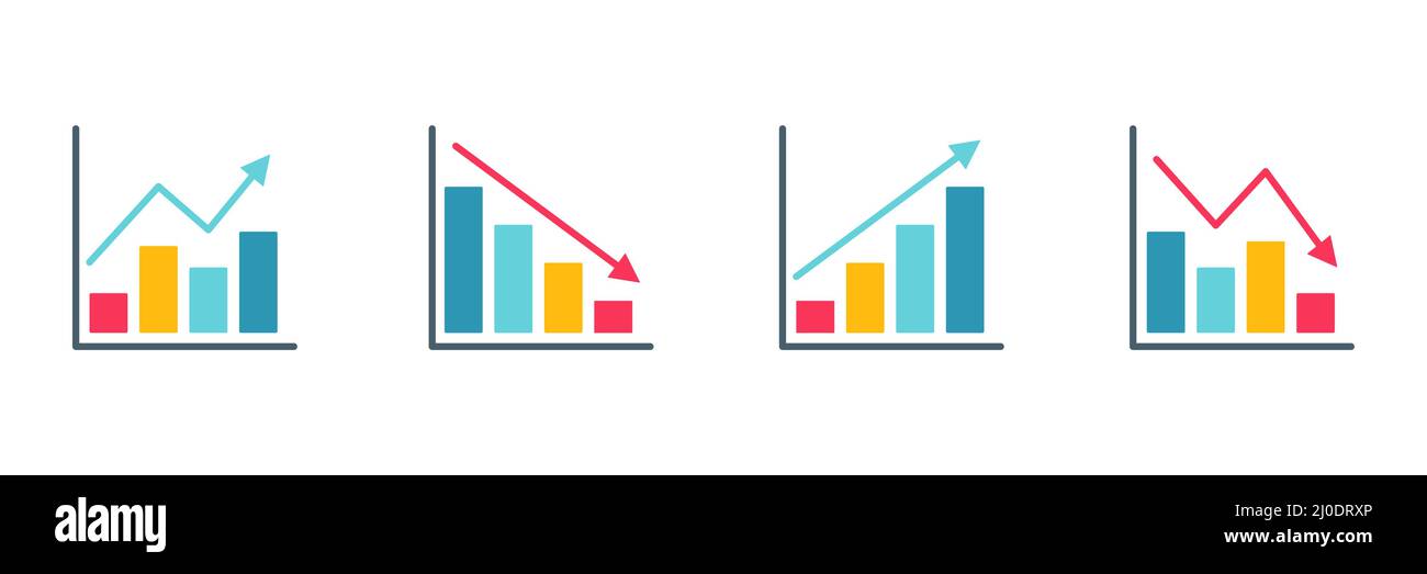 Graphics and charts flat icons set. Big data concept. Business analysis ...