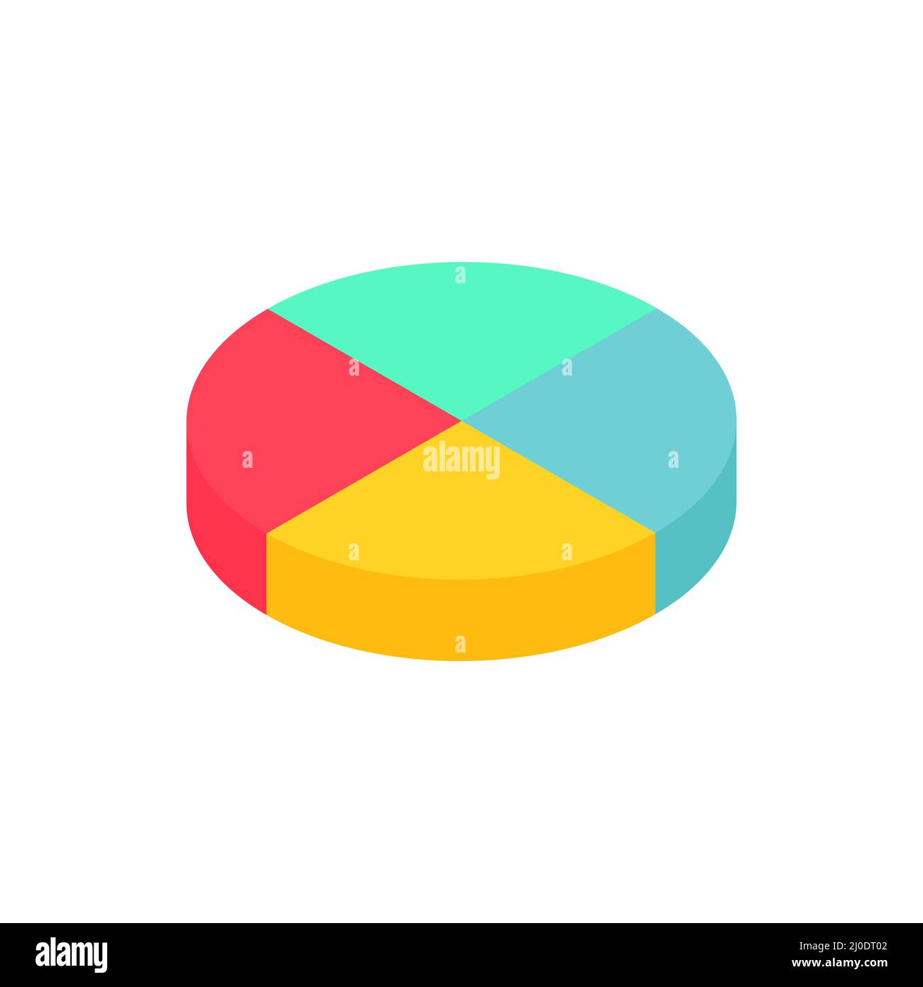 Pie chart colorful infographic. Isometric round diagram with four ...