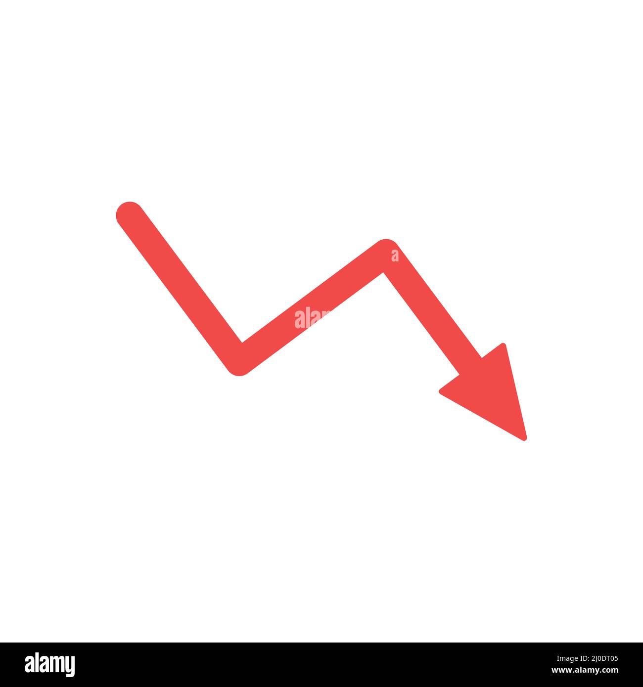 Decrease arrow sign. Reduction and crisis red symbol icon. Business ...