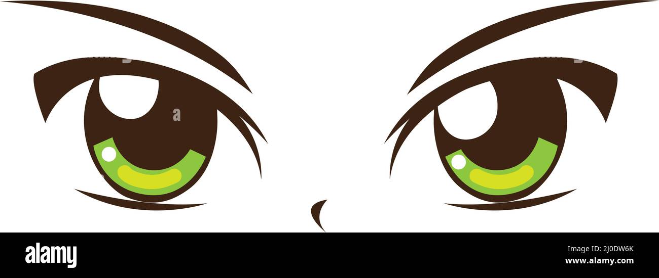 anime green eyes Stock Vector Image & Art - Alamy