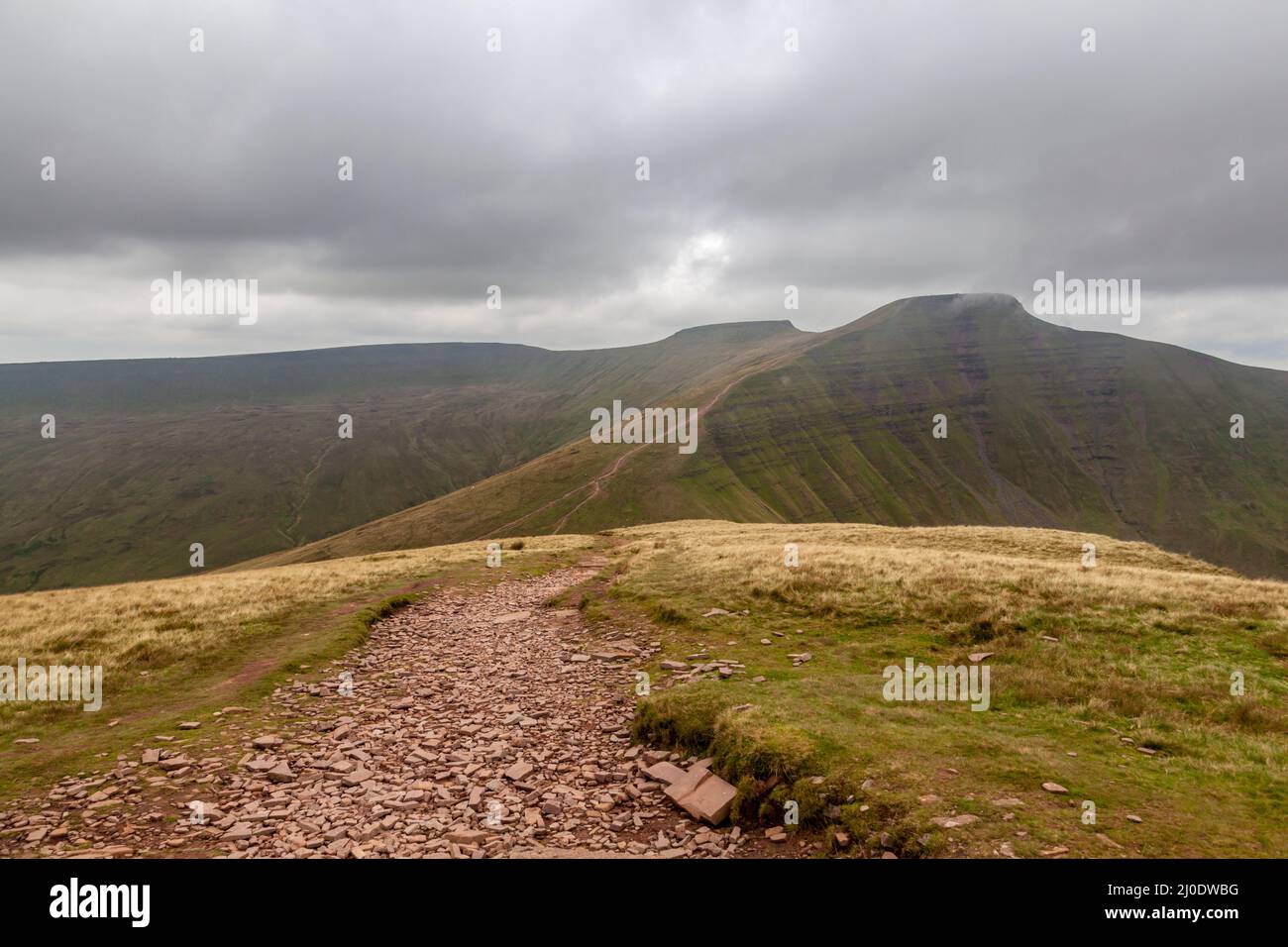 The summits of Pen Y Fan and Corn Ddu viewed from the summit of Cribyn ...